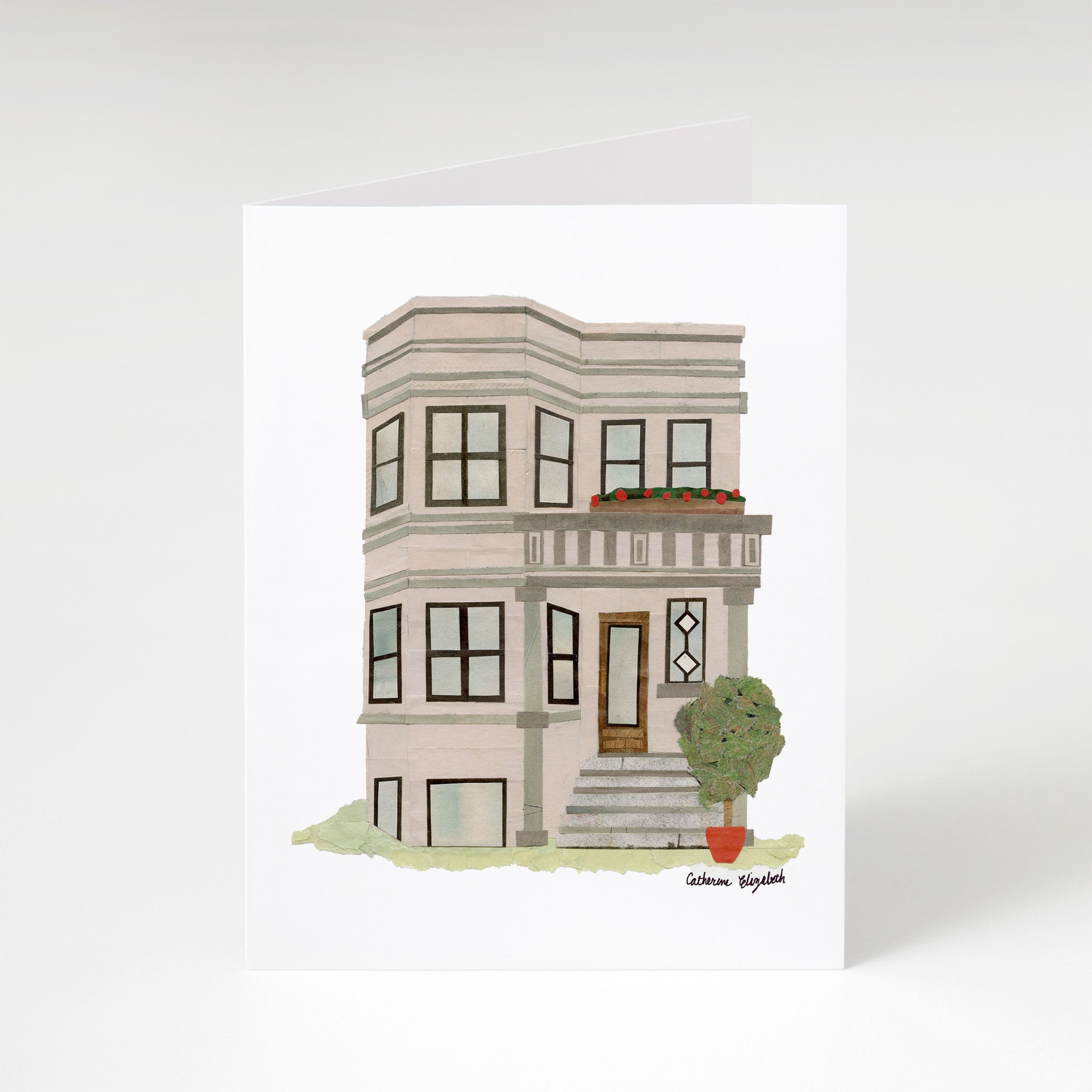 Chicago Greystone Greeting Card / Chicago Architecture / Collage Art ...